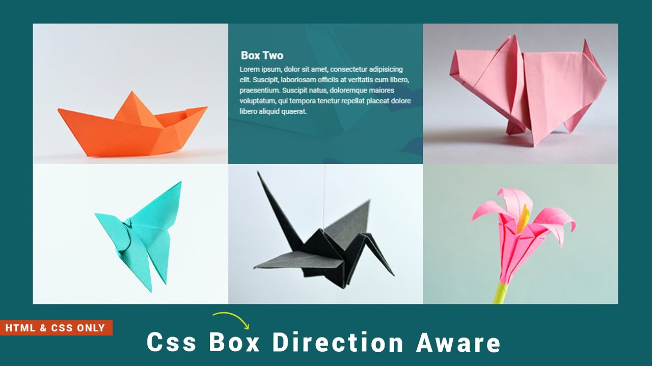 How to Creare Css Box Direction Aware Using html & Css Only - YouTube
