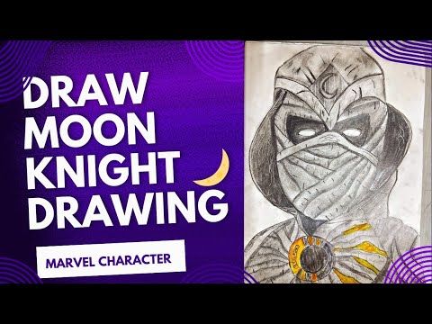 Draw a drawing of MoonKnight drawing |Marvel superhero | in time-lapse ...