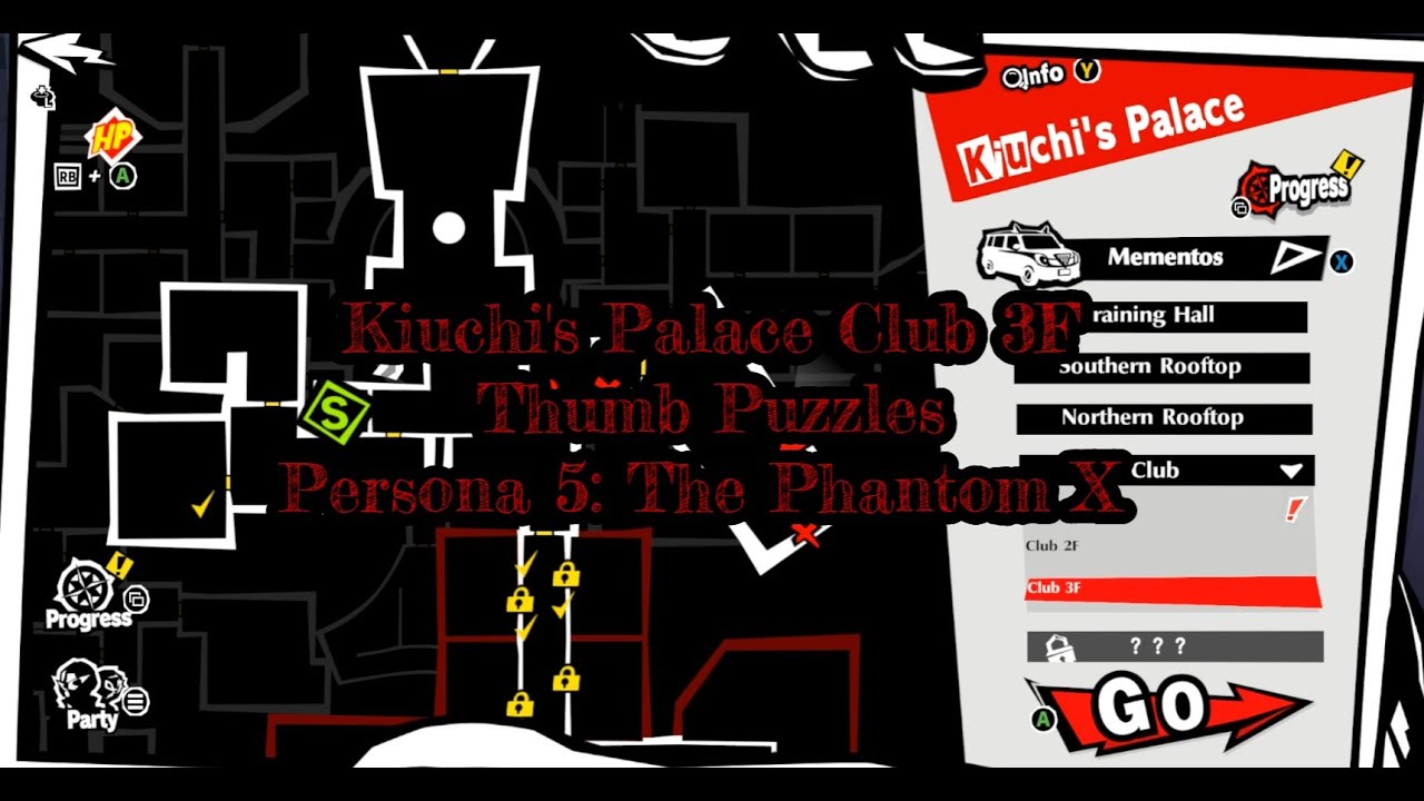 Persona 5: The Phantom X Kiuchi's Palace Club 3F Thumb Puzzles step-by ...