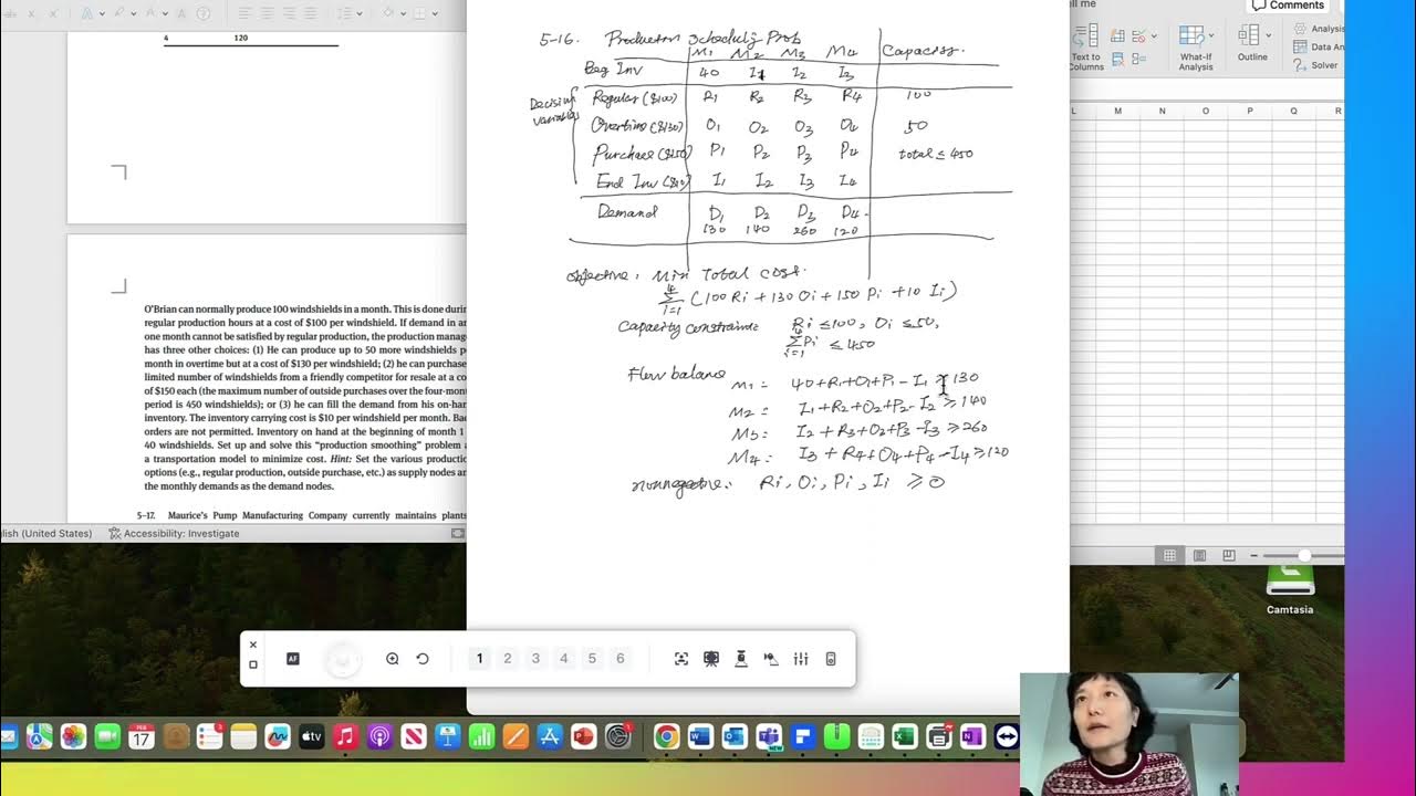 Solving a Multiple-Period Production Scheduling Problem with Excel Solver - YouTube