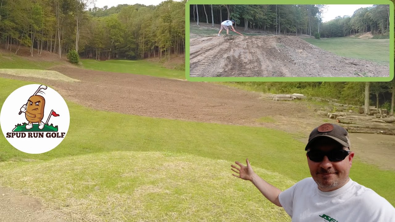 Finished TEE BOXES on our backyard golf course! - YouTube
