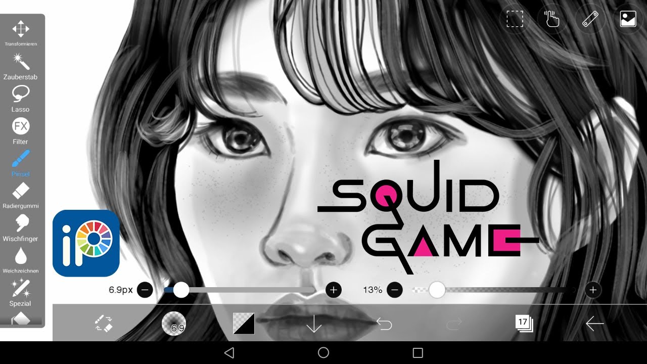 Ibis Paint X Realistic Portrait Drawing Speedpaint | SQUID GAME Sae ...