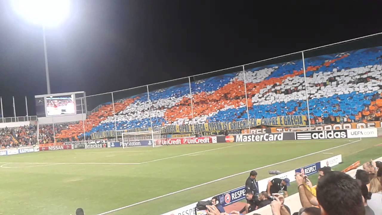 APOEL - AJAX 30.09.2014 entrance - choreo - YouTube