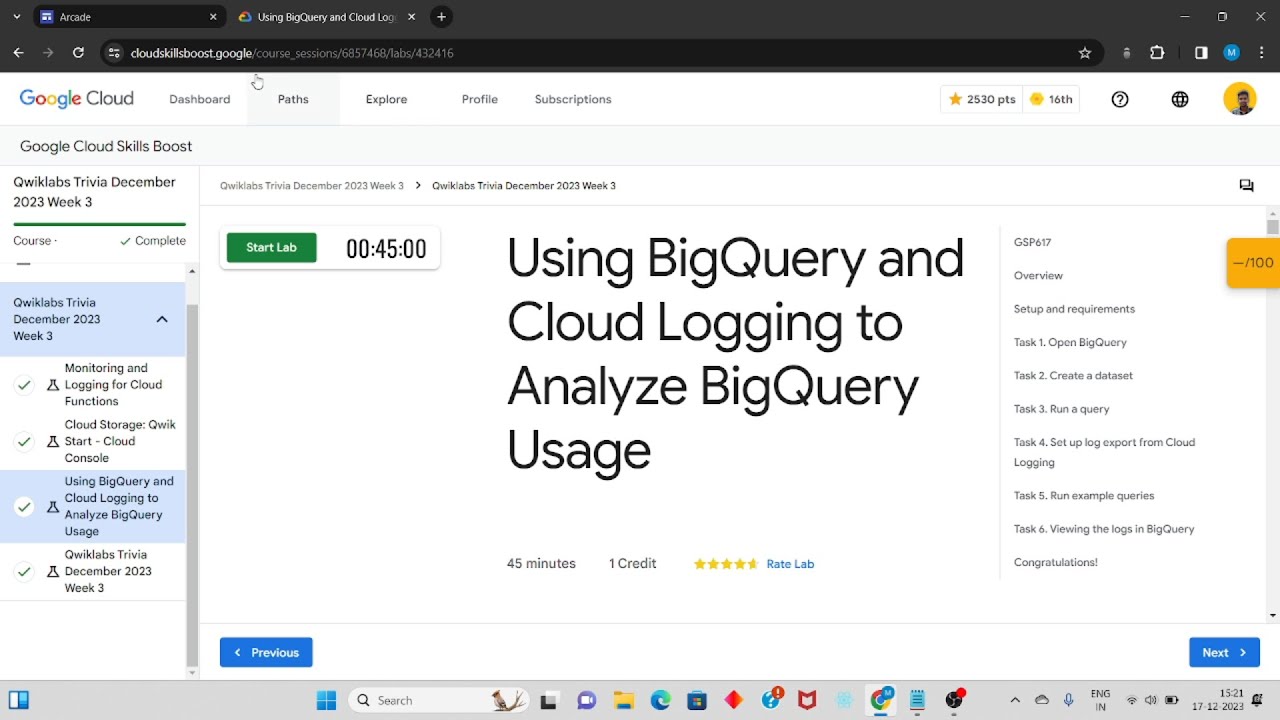 Using BigQuery and Cloud Logging to Analyze BigQuery Usage || Week 3 Trivia December solution ...