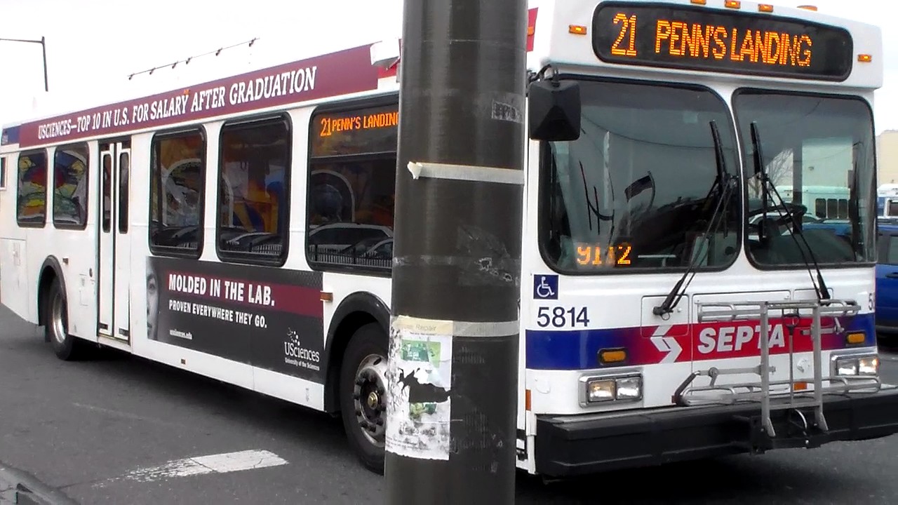 SEPTA BUS: NEW FLYER D40LF 5814 ON ROUTE: 21 - YouTube