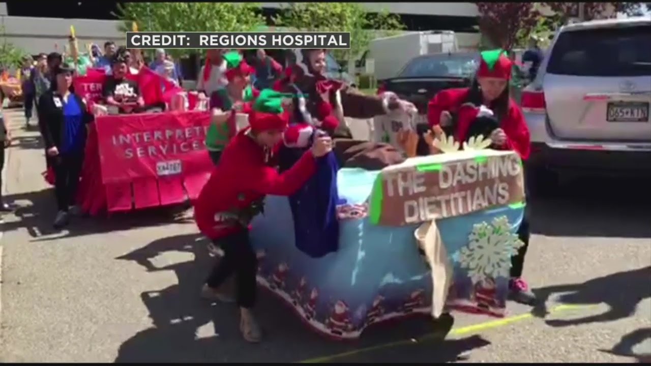 Regions Hospital Celebrates Nurse's Week With Bed Races - YouTube