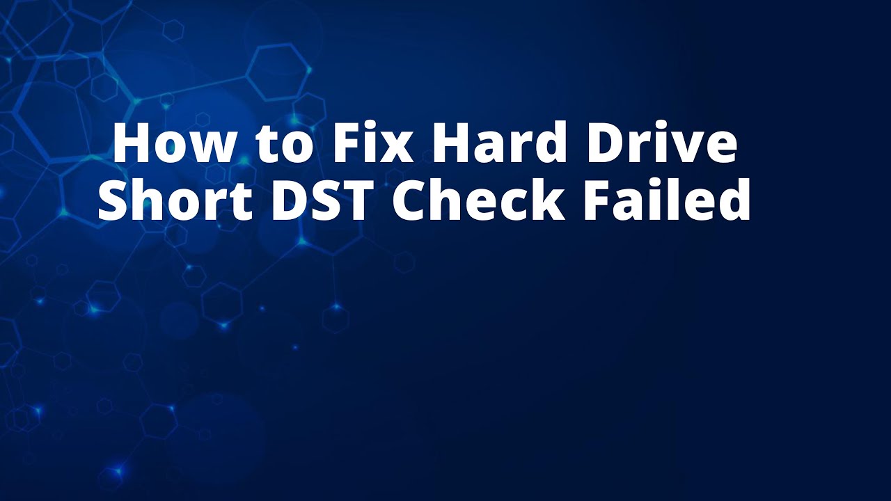 How to Fix Hard Drive Short DST Check Failed - YouTube