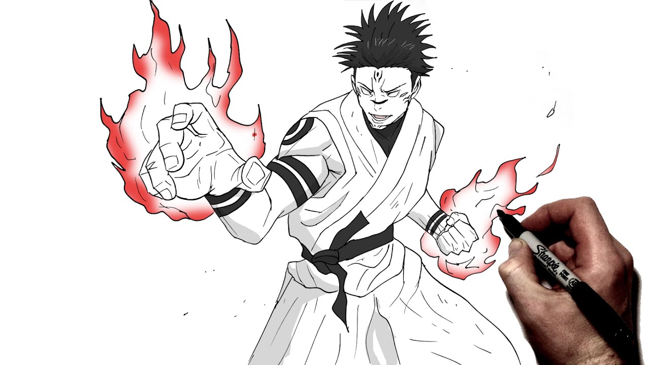 How To Draw Sukuna Fight Pose | Step By Step | JJK - YouTube