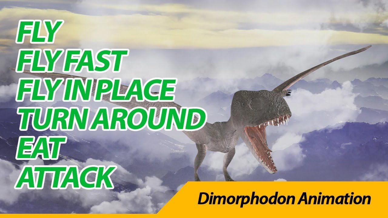 Dimorphodon animation 디모르포돈 - YouTube