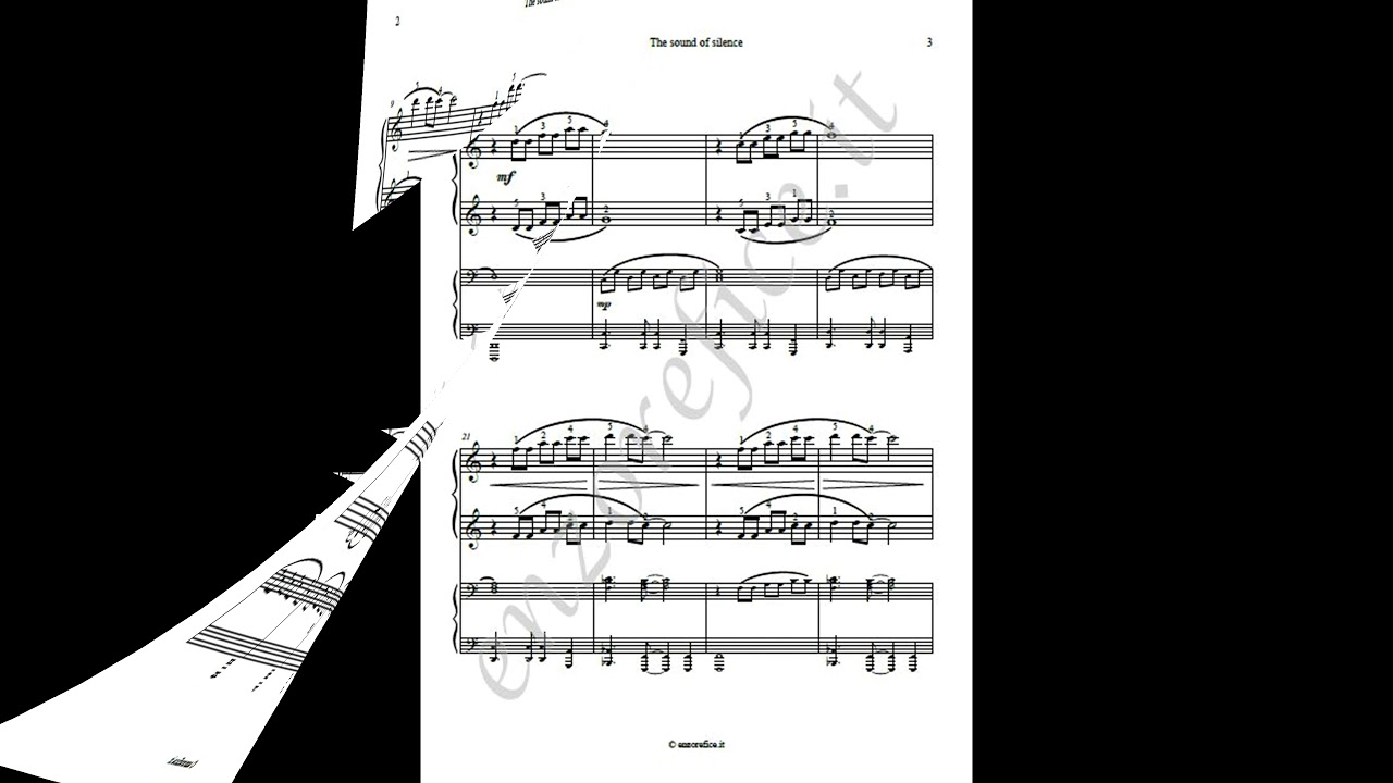 THE SOUND OF SILCENCE for four hands piano arrangement [FREE SCORE ...