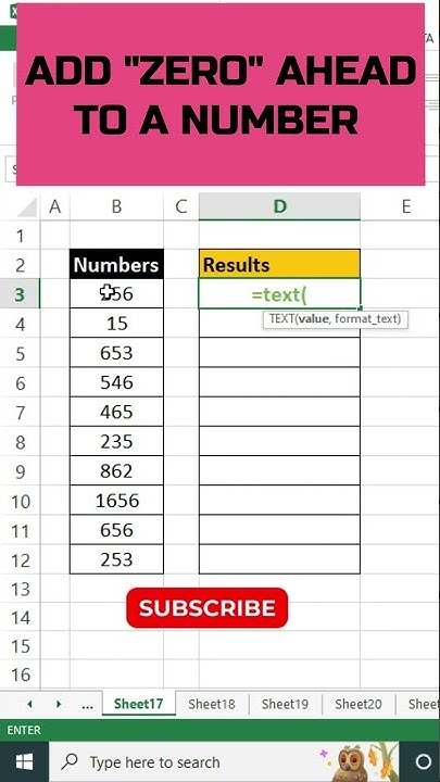 Zero in front of a Number-excel hacks | Muabi Design - YouTube