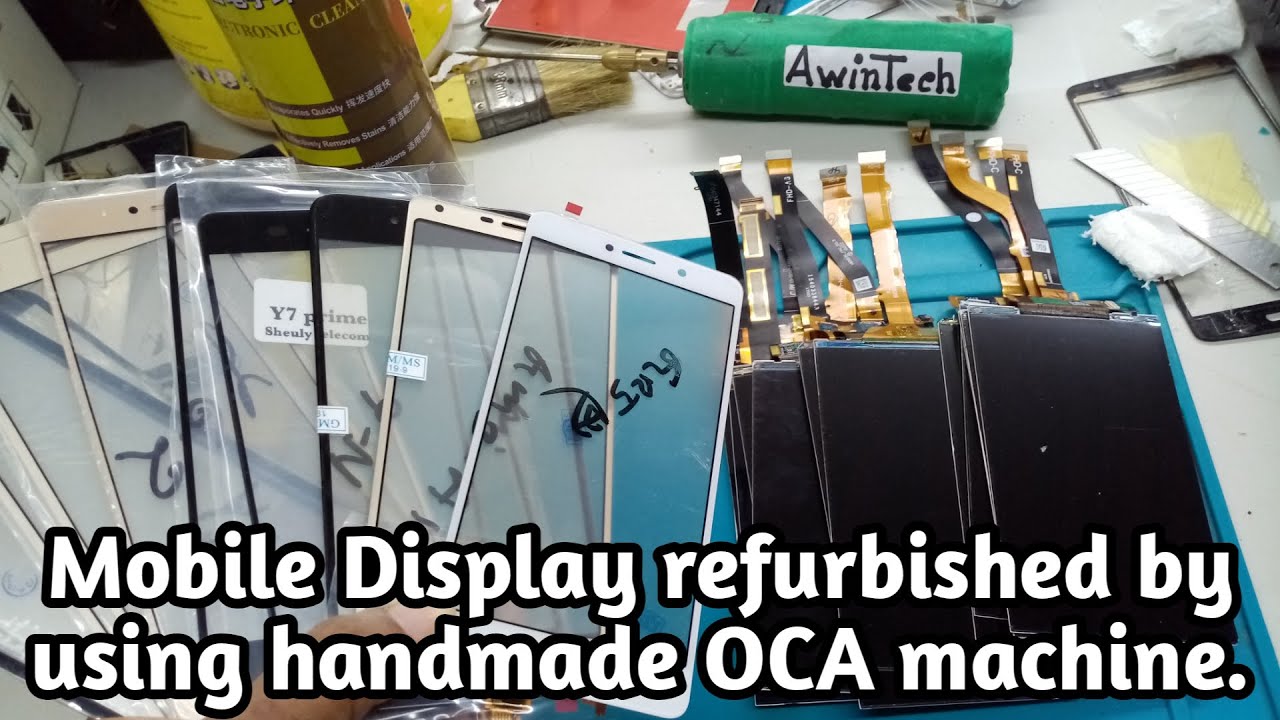 Mobile Display Refurbished by using a handmade OCA machine. - YouTube