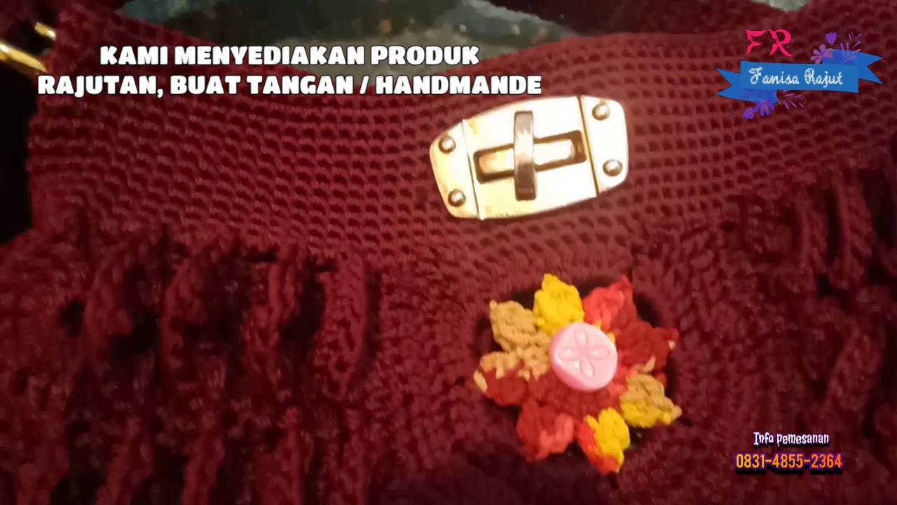 TAS RAJUT YANG CANTIK BANGET WARNA MERAH MAROON BIKIN TAMPIL BEDA DAN ...