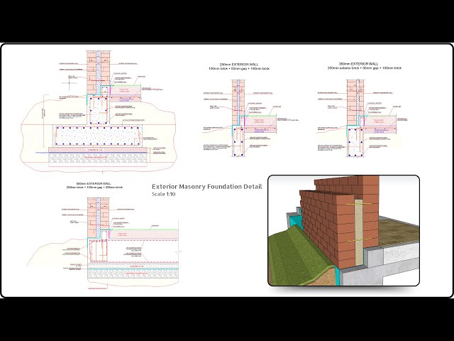 Outdoor Brick Wall Section Drawing Brick Wall With Fence Section And