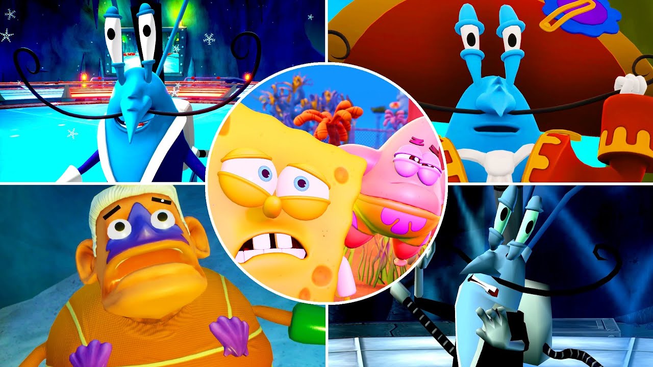 Evolution of Prawn Boss Battles in SpongeBob Games (2003-2023) [4K ...