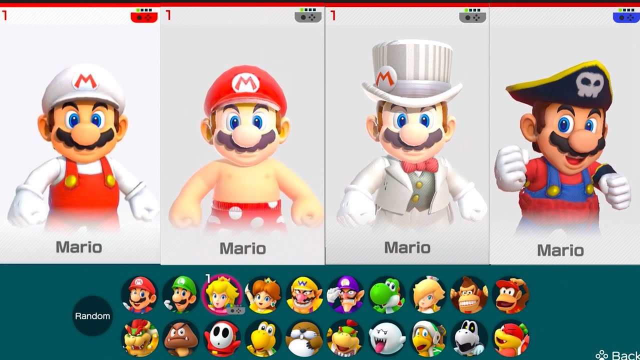 Super Mario Party - All New Playable Mario Skins - YouTube