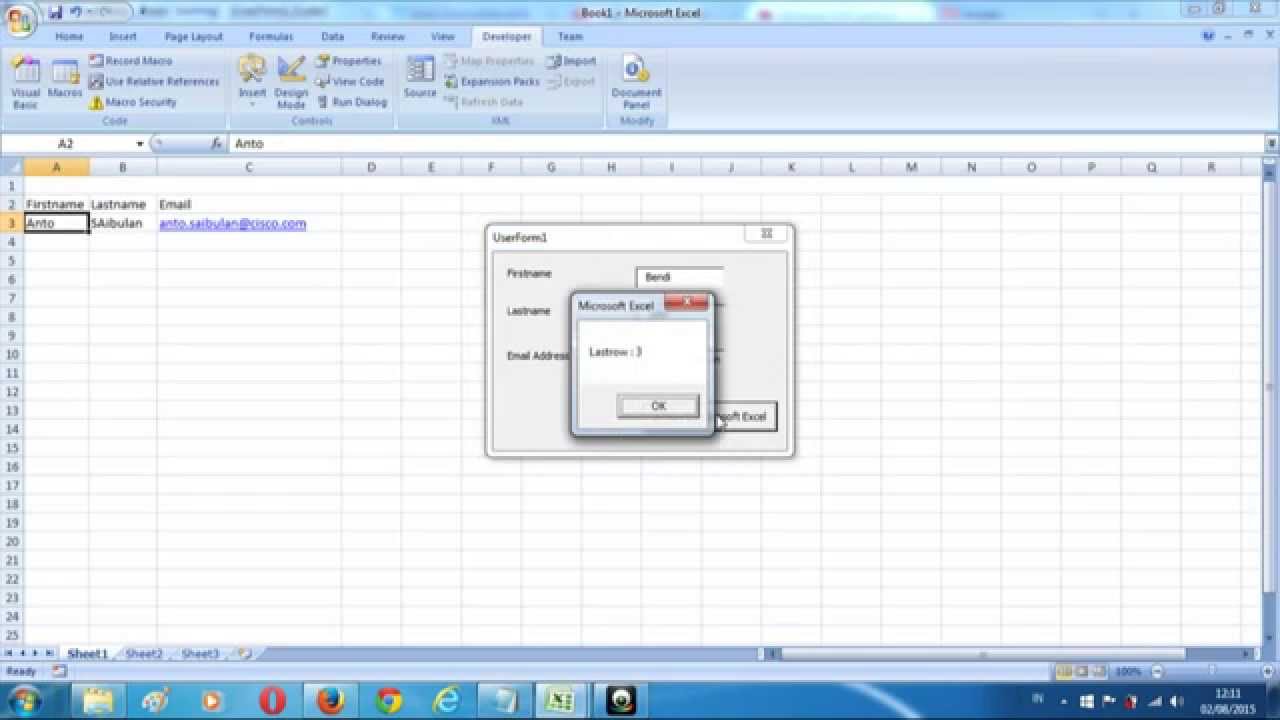 Membuat Guiuserform Di Microsoft Excel Bag 2 Youtube