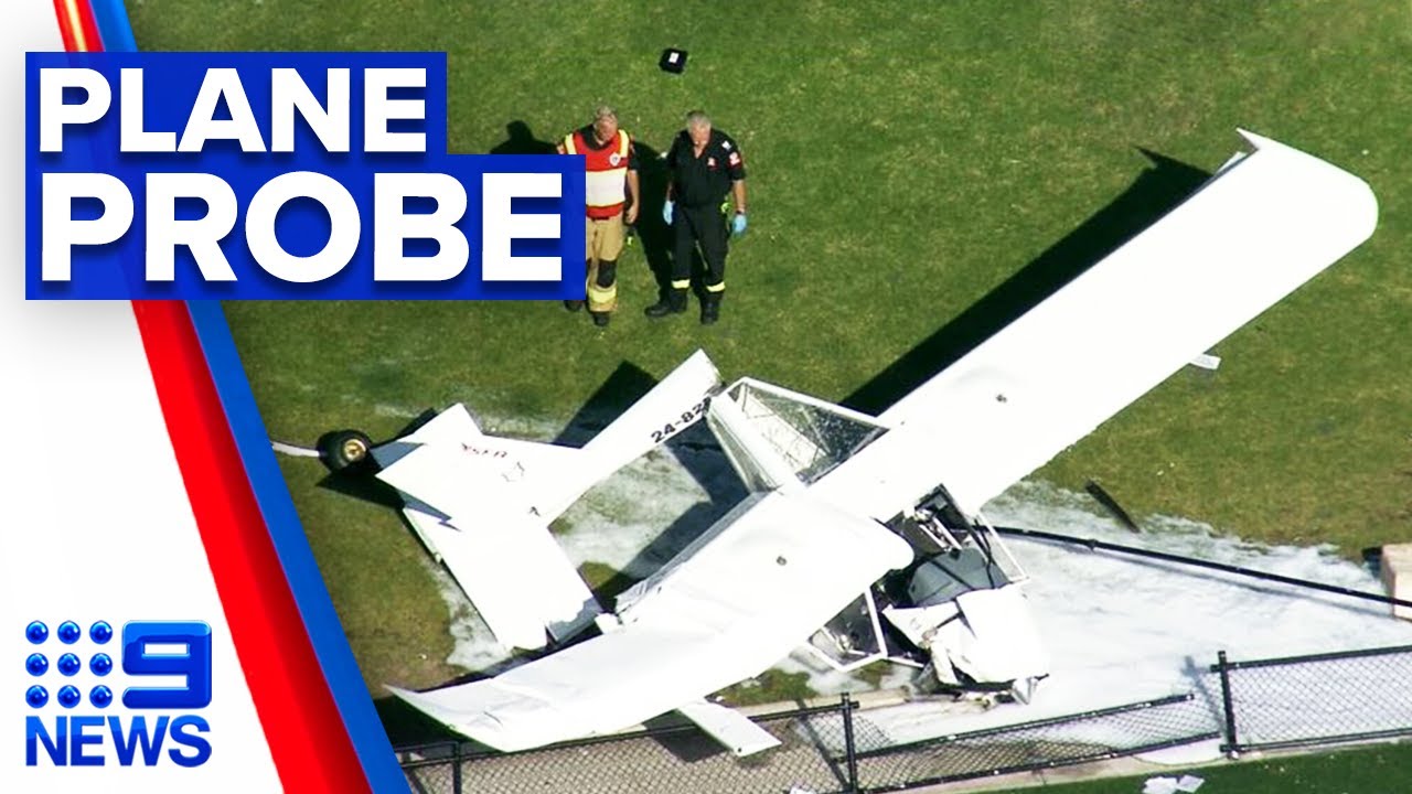 Investigation underway after plane crashes into soccer field | 9 News ...