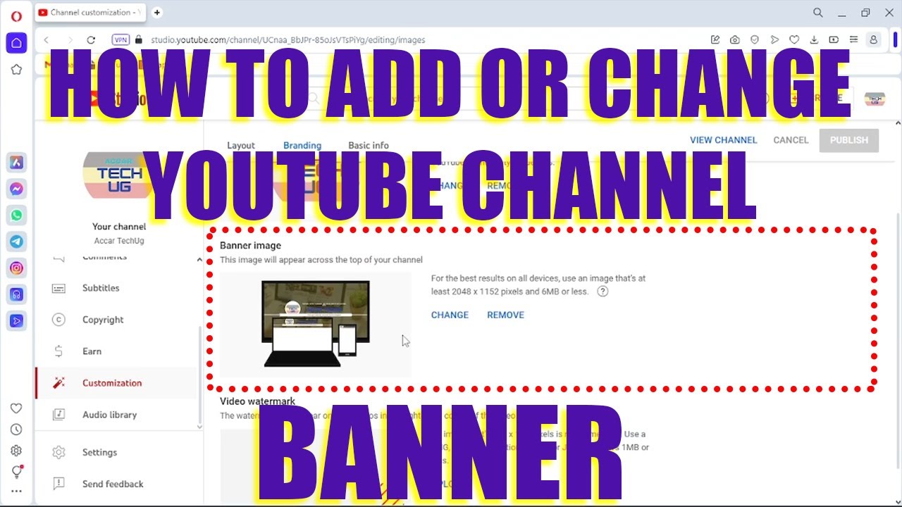 How to add or change your youtube channel banner - YouTube