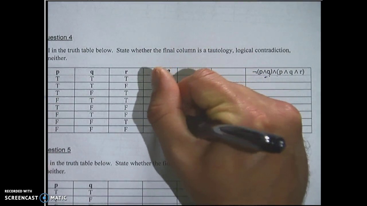 SPHS IB Math Studies: Three Variable Truth tables - YouTube
