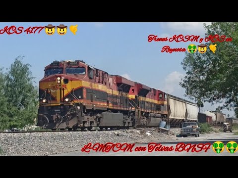Trenes KCSM y KCS en Reynosa "L-MTCM con Tolvas BNSF 🤑🤑" KCS 4177 🤠🤠🤙 - YouTube