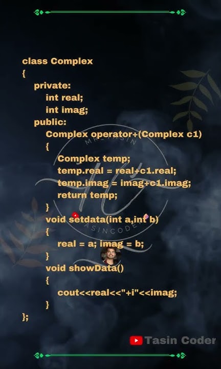 Plus Operator Overloading In C Plus Operator Of Class Complex Tasincoder Coder Coding