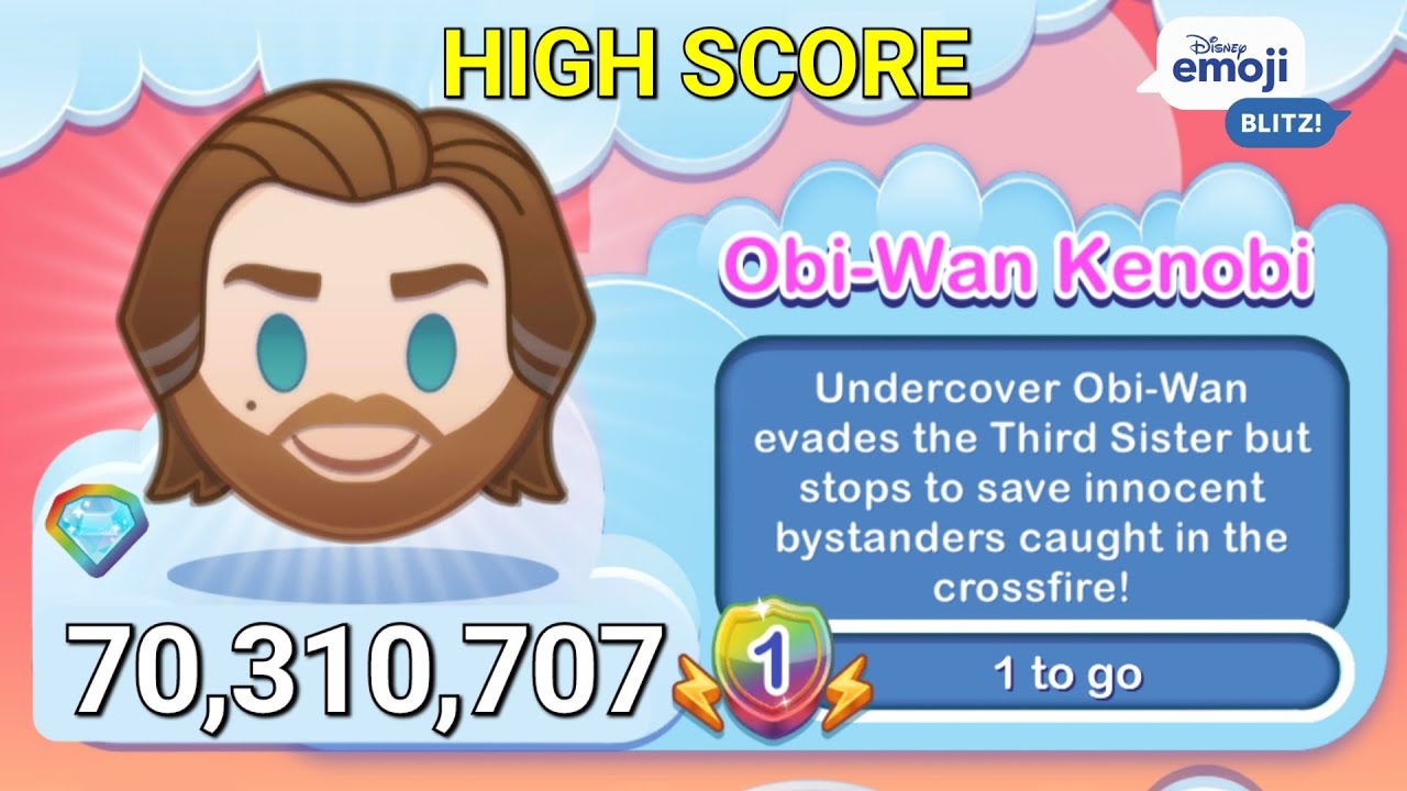 Disney Emoji Blitz OBI-WAN KENOBI (Level 1) - Star Wars - HIGH SCORE ...