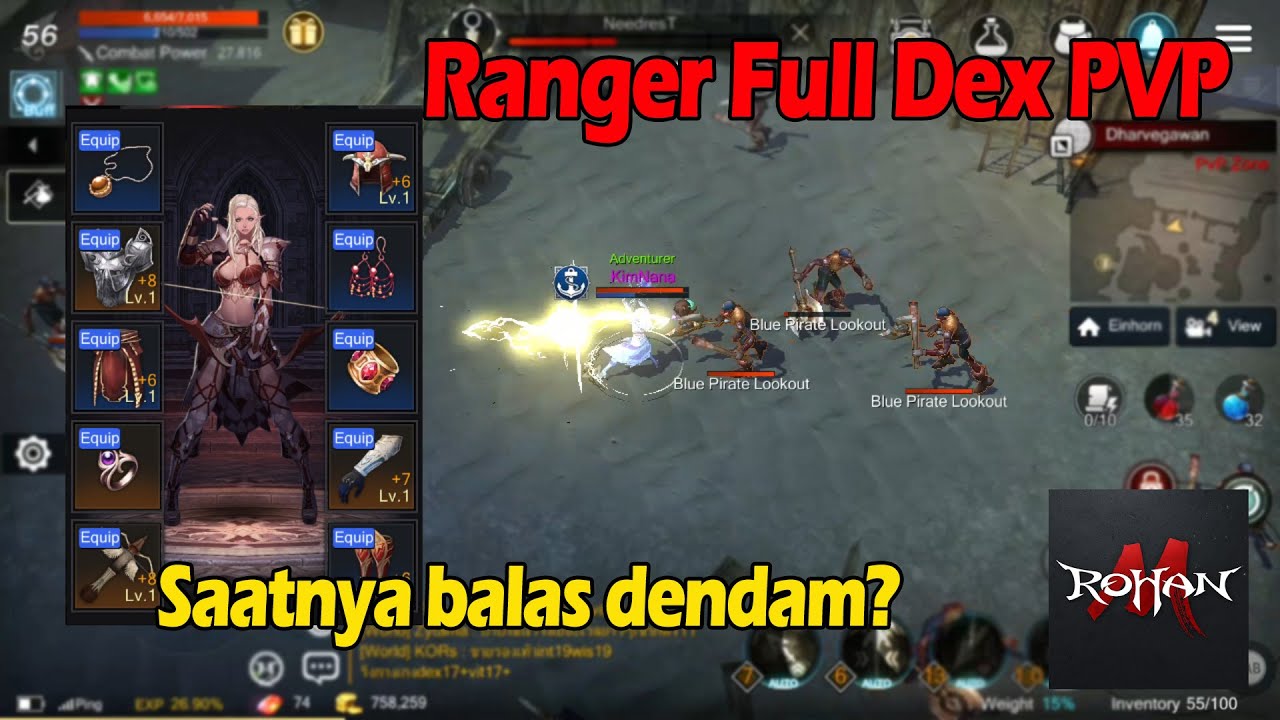 Ranger build full Dex PVP test Rohan M - YouTube