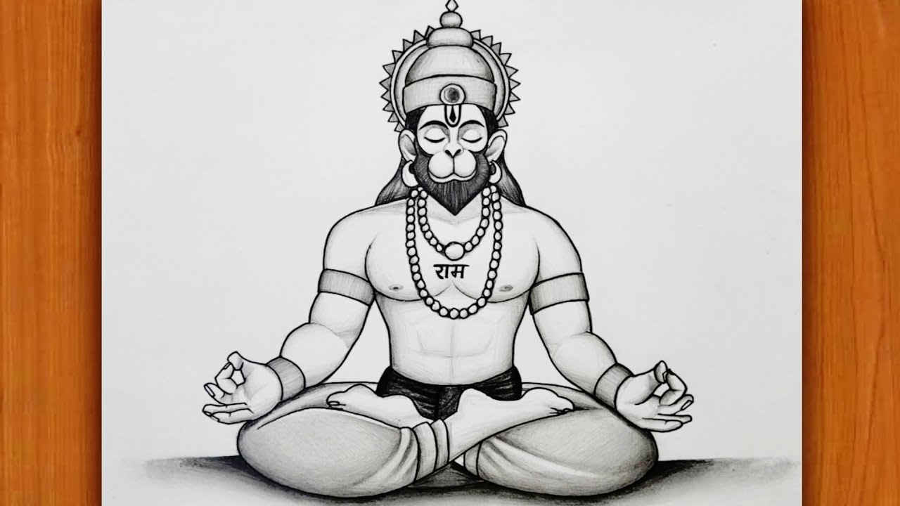 How To Draw Ram Bhakt Hanuman Ji Full Body Pencil Drawing Step By