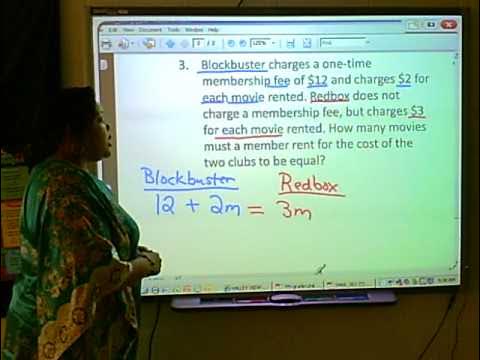 Solving word problems with variables on both sides.AVI - YouTube