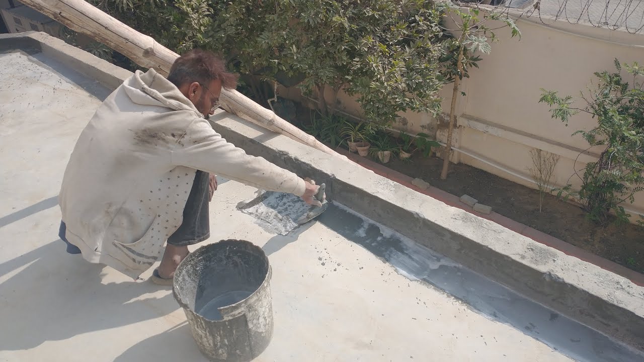 Waterproofing Roof Joint / 2 Components Coating Waterproofing - YouTube