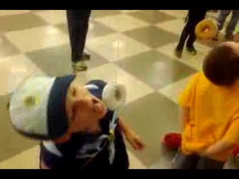 Eating a donut from a string contest - YouTube