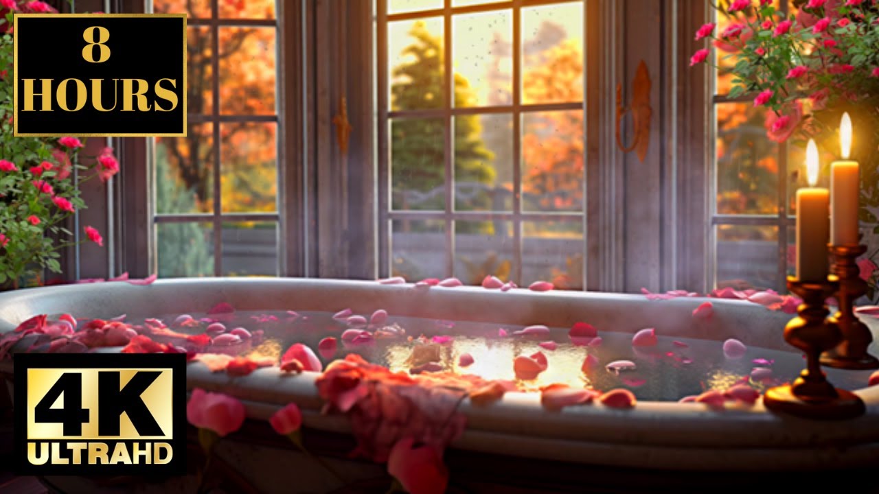 Relax In The Bathtub With Candles & Fireplace Sounds Screensaver ...