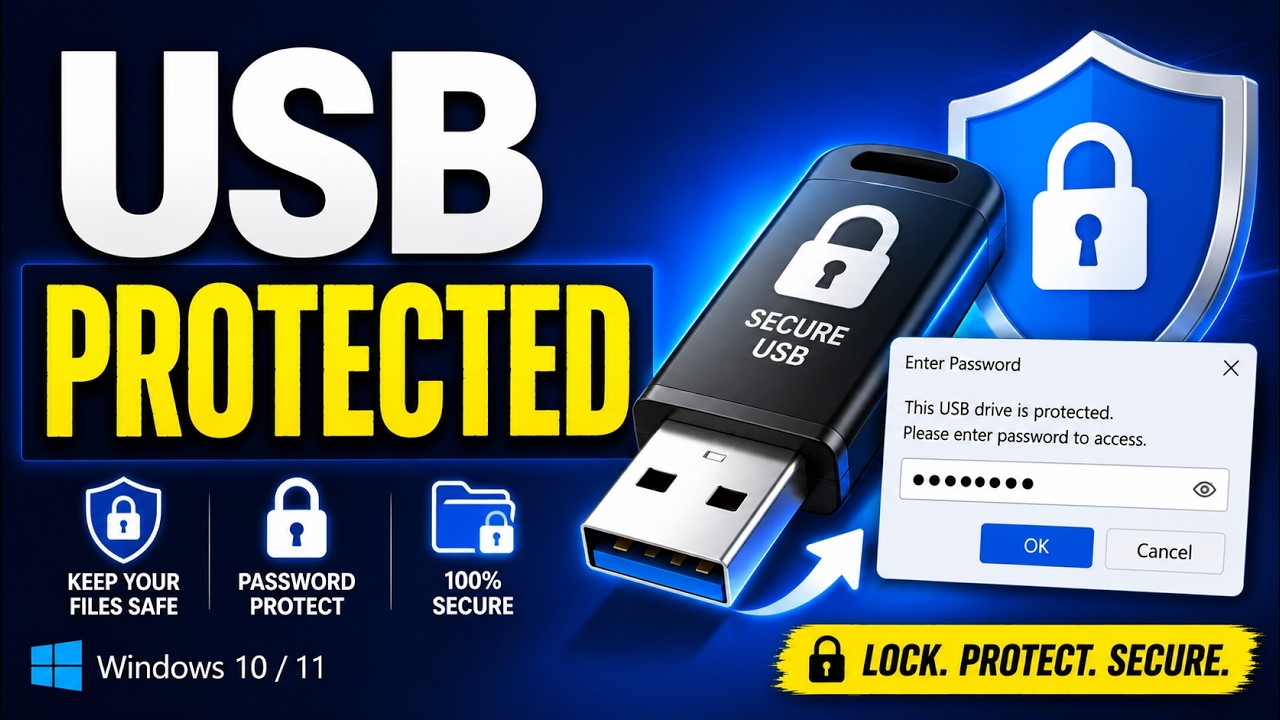 How to set a password on a USB stick | Create a Password - YouTube