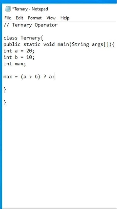 Ternary Operator java program #short #java #shorts #ytshorts #viral #javaprogramming # ...