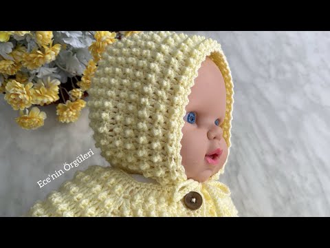 Crochet chickpea model baby hat Tığ işi Nohut Model Bebek Şapkası / Bebek Takım şapkası/3 ay