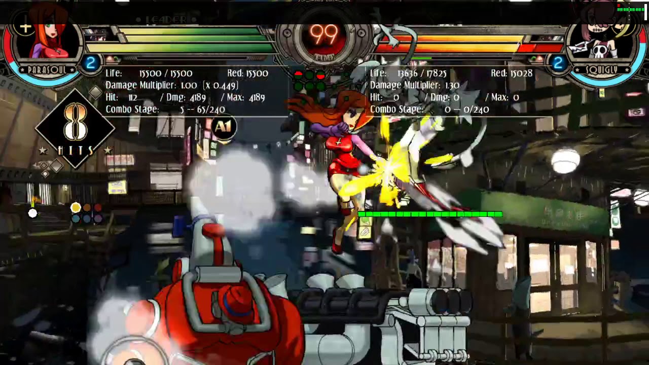 Skullgirls - Parasoul midscreen mixup ft Brass assist - YouTube