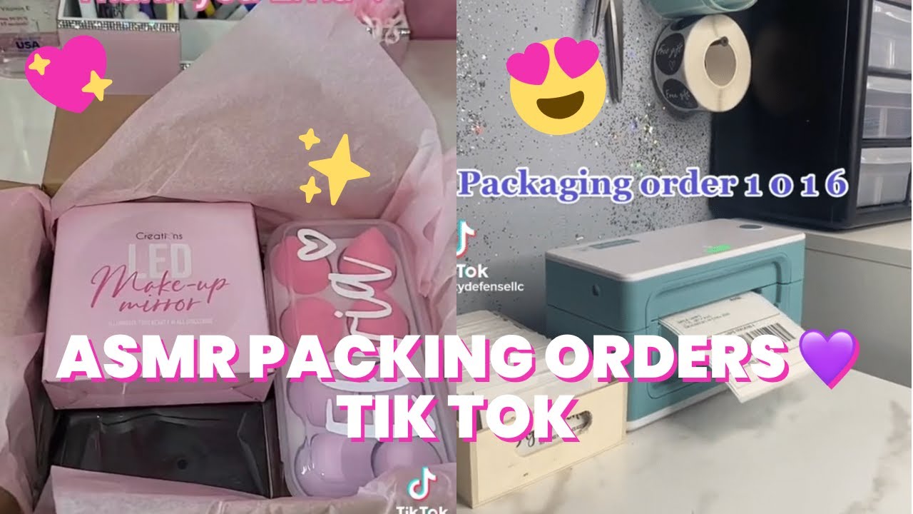 Packing orders Tik Tok ASMR compilation💖💜 Emballage commandes Tik Tok 💖 ...