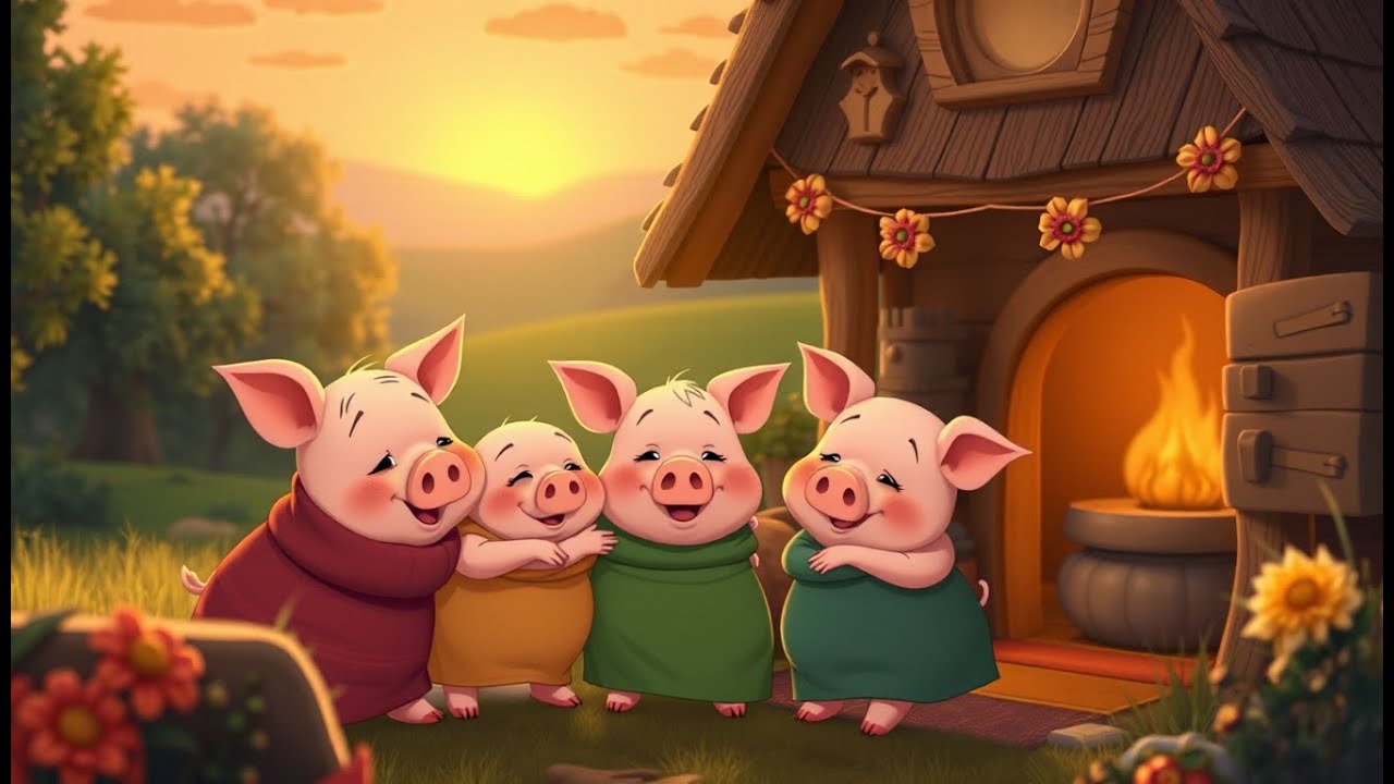 Three Little Pigs - A Funny Kids Story about Hard Work & Teamwork - YouTube