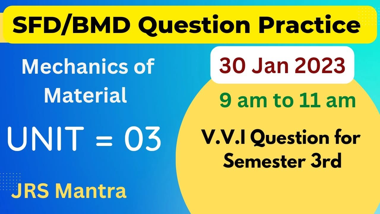 SFD / BMD Question practice ll 3rd Sem Civil ll MOM II JRS Mantra - YouTube