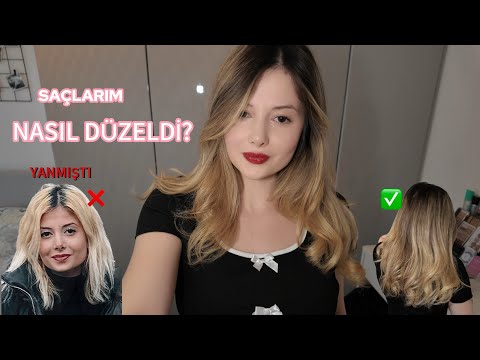 Yanan saçlarımı nasıl kurtardım? | Saç bakım rutunim 💆‍♀️