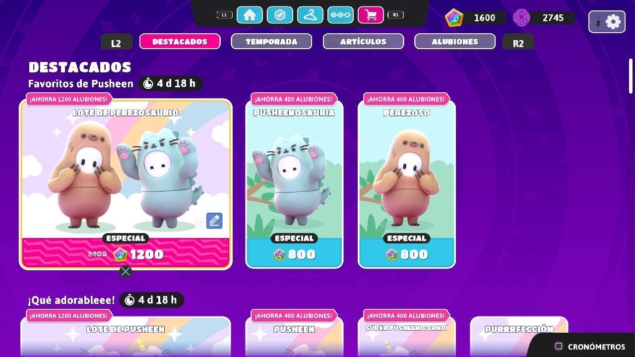 Fall Guys nueva tienda hoy día 20 de octubre nuevas skins de Pusheen ...