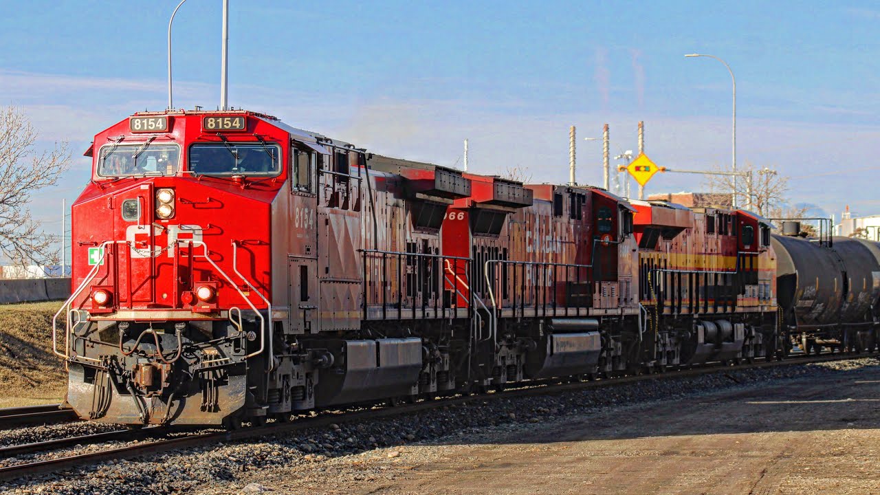 Triple header! CP mix freight train leaving Calgary on the Red Deer ...