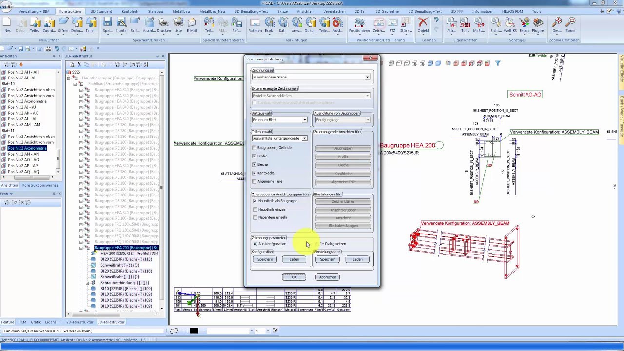 HiCad - Tutorial W#4 - Beschriftung in andere Ansicht bringen - YouTube