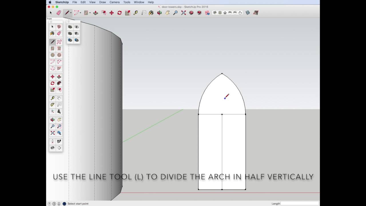 SketchUp: Building a Tower & Adding a Door - YouTube