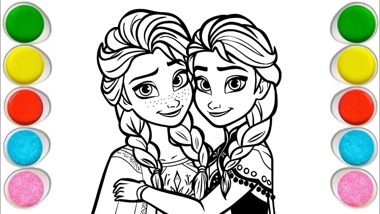 Beautiful elsa and Anna drawing||Disney Princess drawing||frozen 2 ...