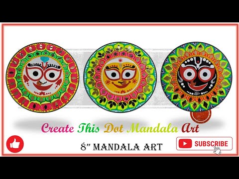 Mandala Painting ll Lord Jagannath Balabhadra and Subhadra ll step by ...