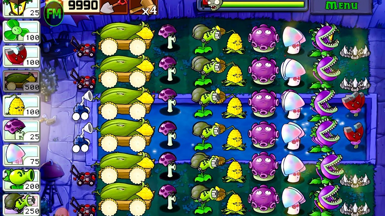 Pvz Survival Pool Strategy (1,2,3,4,5)Flags | Plants Vs zombies Mod ...
