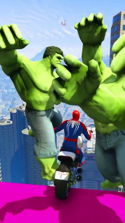 GTA V Spiderman vs Hulk crazy epic water ragdolls Bike jump fails epi ...