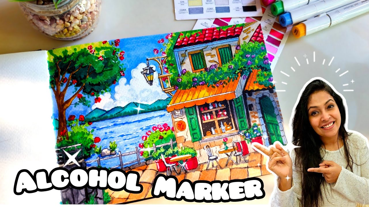 Alcohol Marker Coloring for Beginner/ Alcohol Markers Colouring # ...